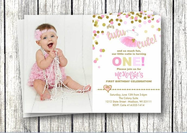 Roxx Designs - Photo Tutu Birthday Invitation - Roxx Designs