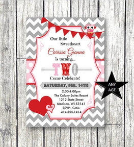Roxx Designs - Valentines Birthday Invitation - valentines day chevron ...